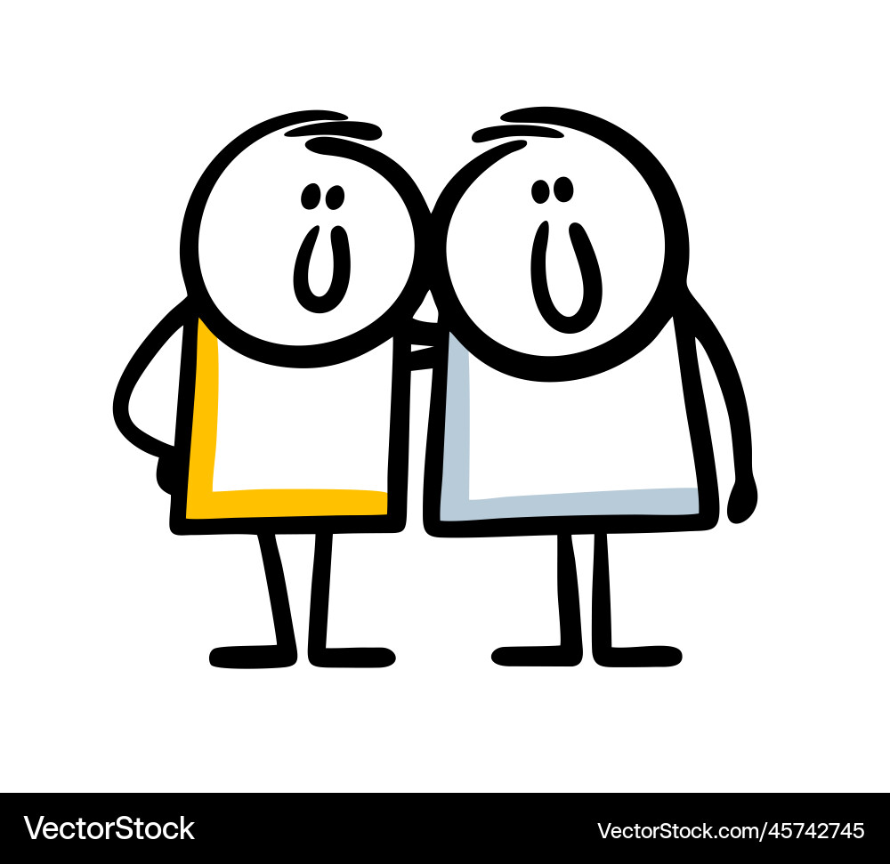 Two Friends Laughing Cartoon