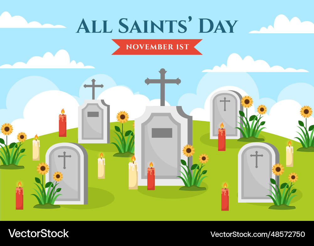 All saints day on 1st november Royalty Free Vector Image