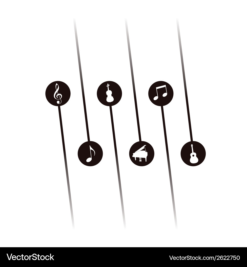 Black and white musical design Royalty Free Vector Image