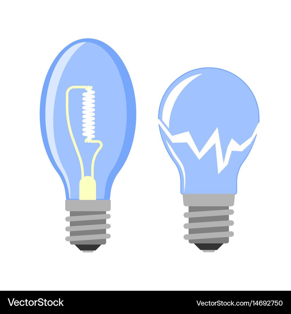 Cartoon lamp light bulb design flat Royalty Free Vector