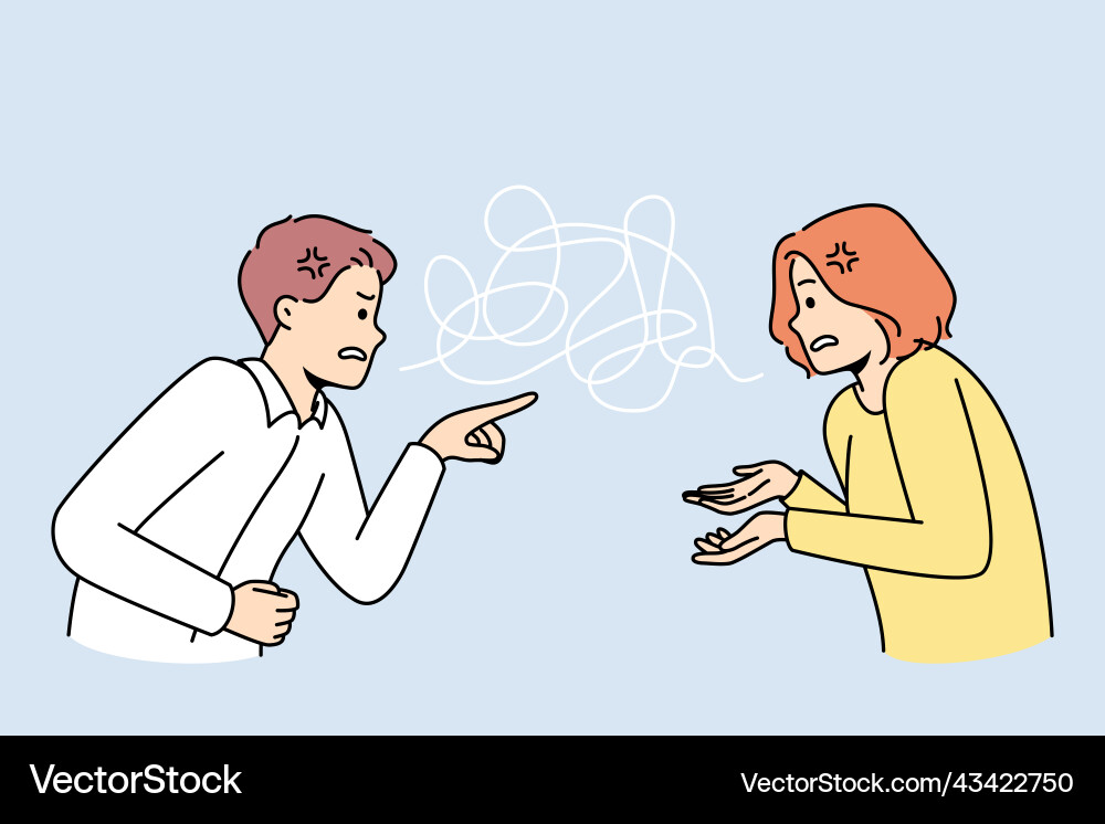 Couple fight having misunderstanding Royalty Free Vector