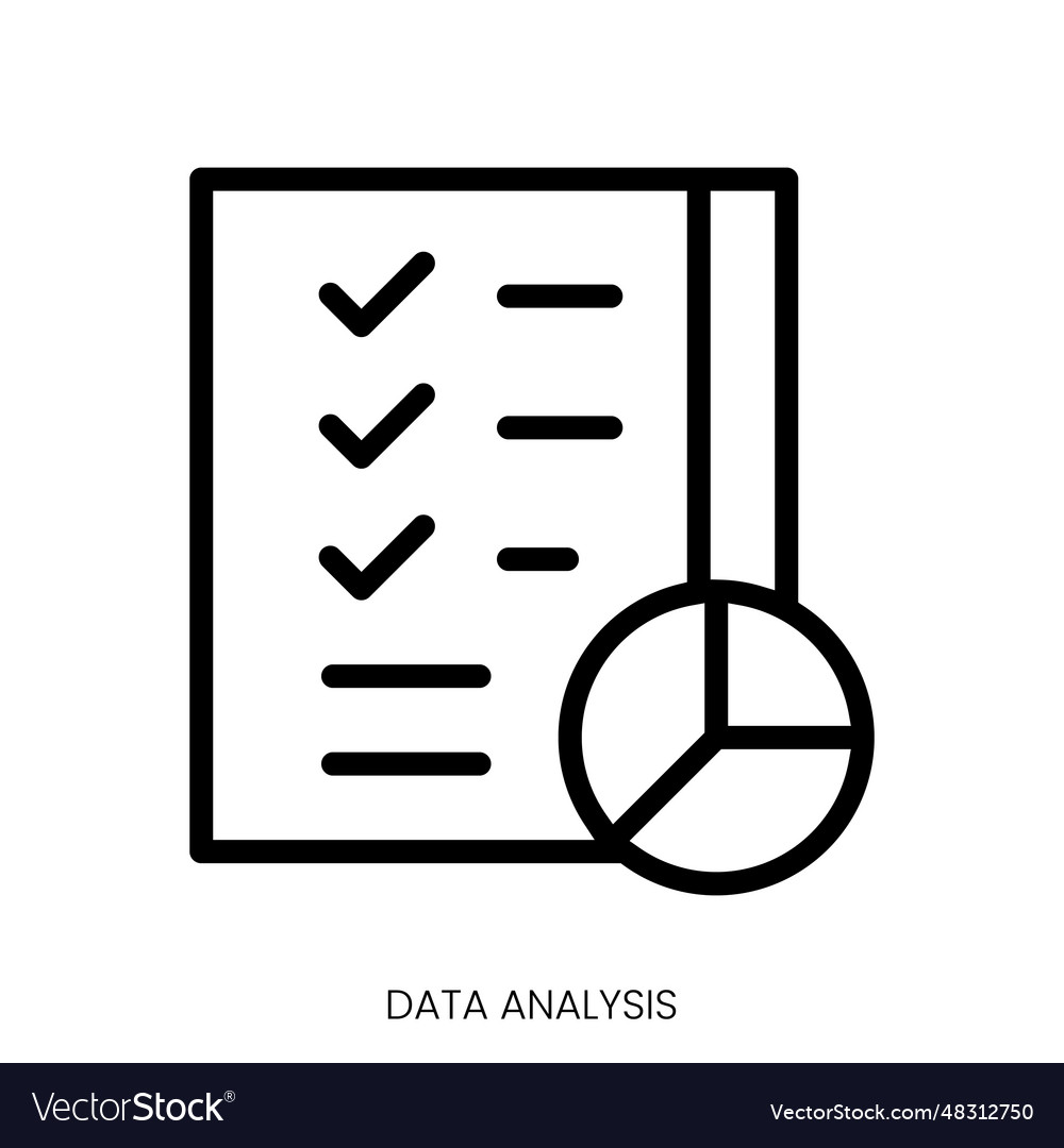 Data analysis icon line art style design isolated Vector Image