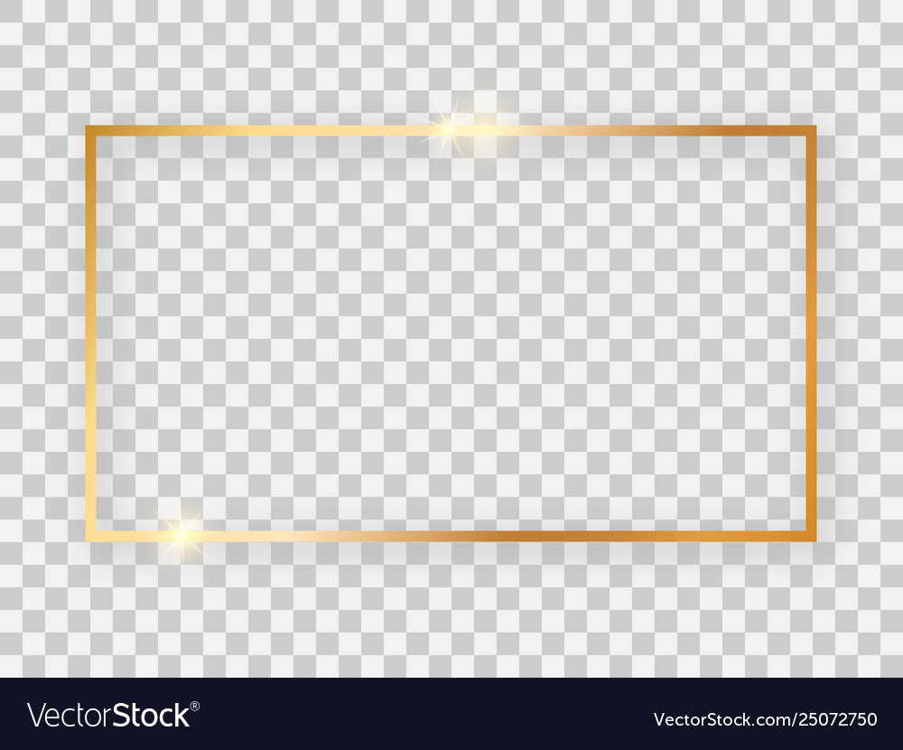Gold shiny rectangular frame Royalty Free Vector Image Gold shiny rectangular frame Royalty Free Vector Image