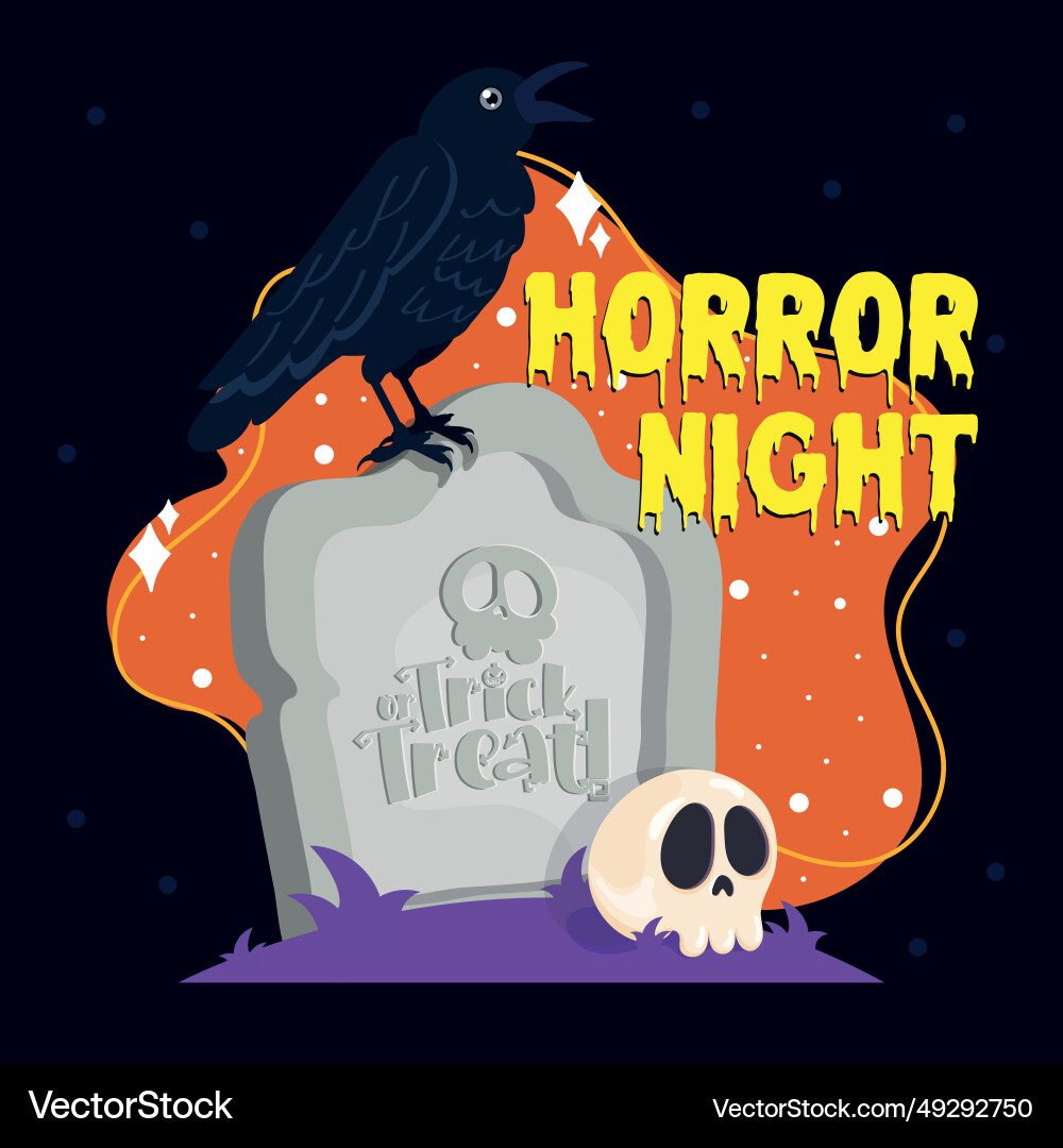 Halloween horror night poster Royalty Free Vector Image