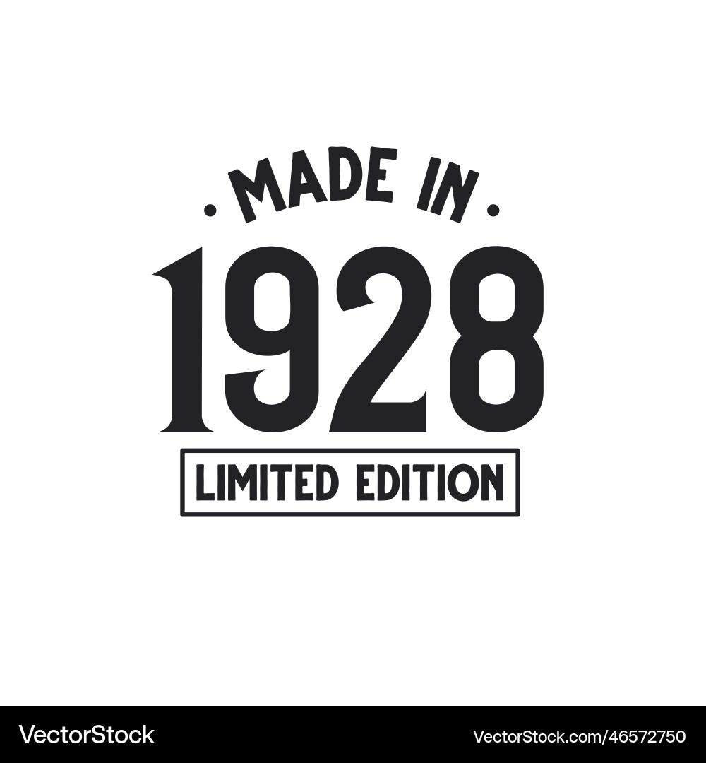 Made in 1928 limited edition Royalty Free Vector Image