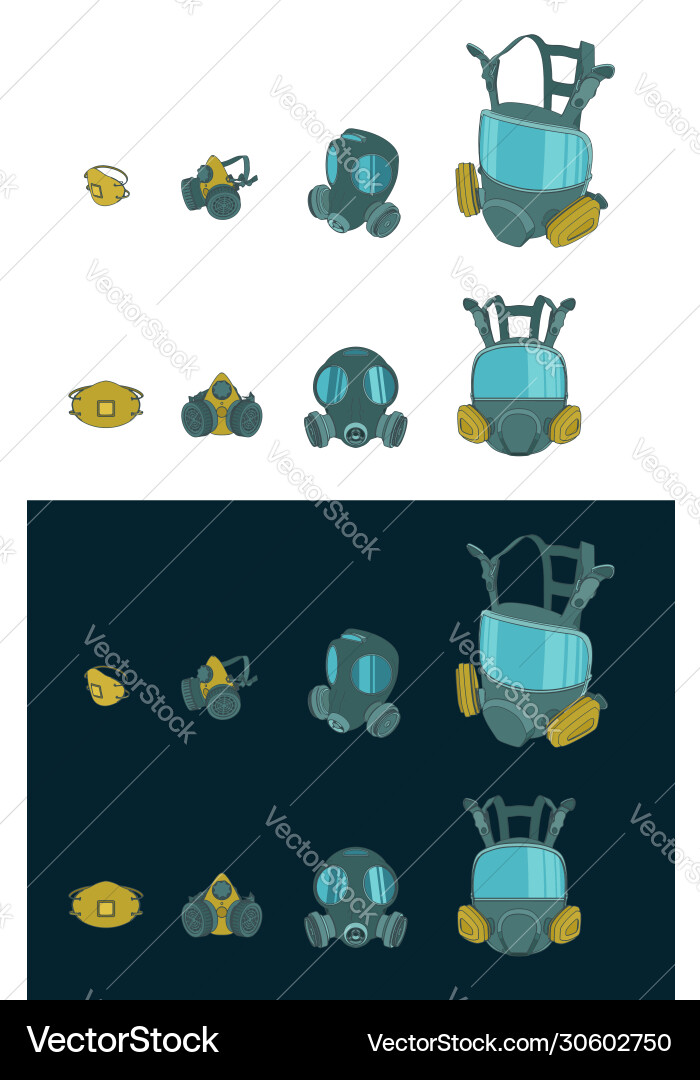Masks different levels protection Royalty Free Vector Image