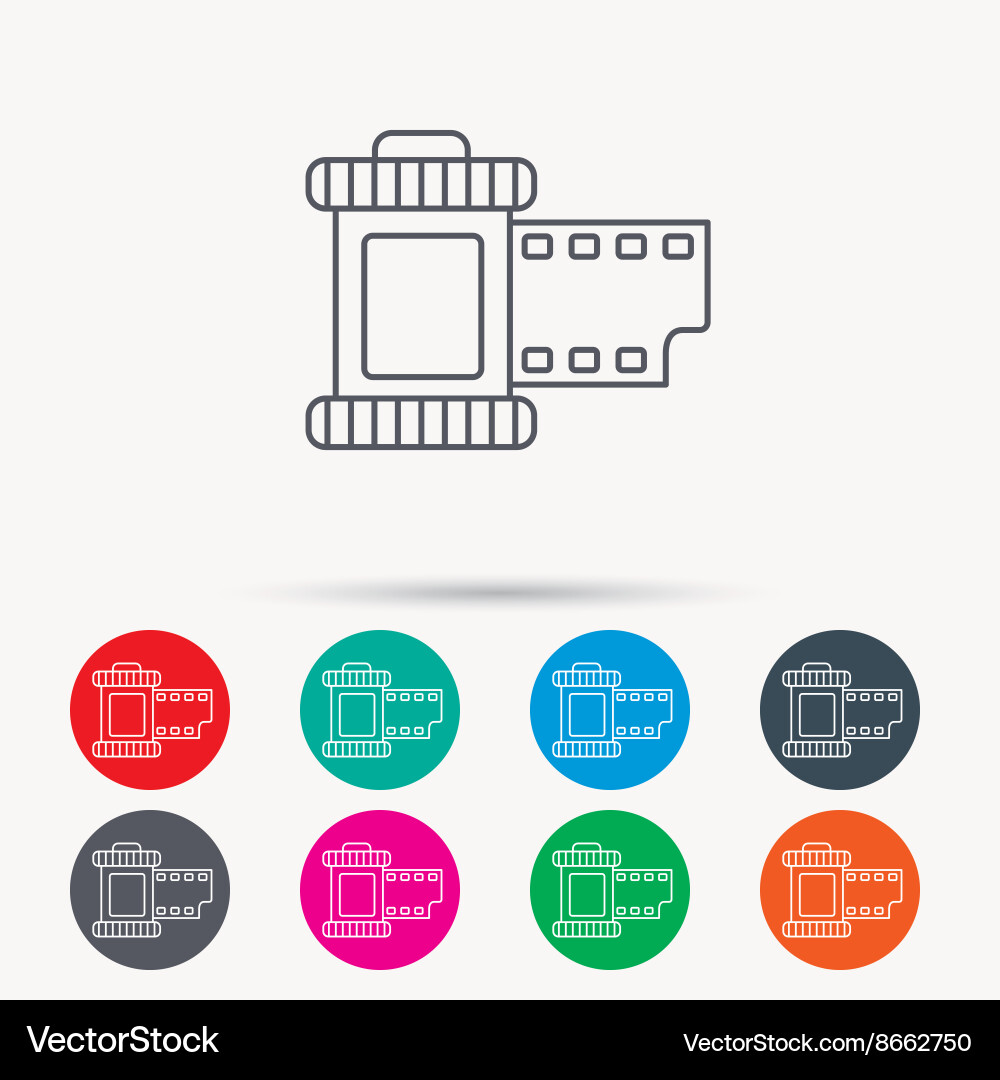 Retro photo icon camera roll sign Royalty Free Vector Image