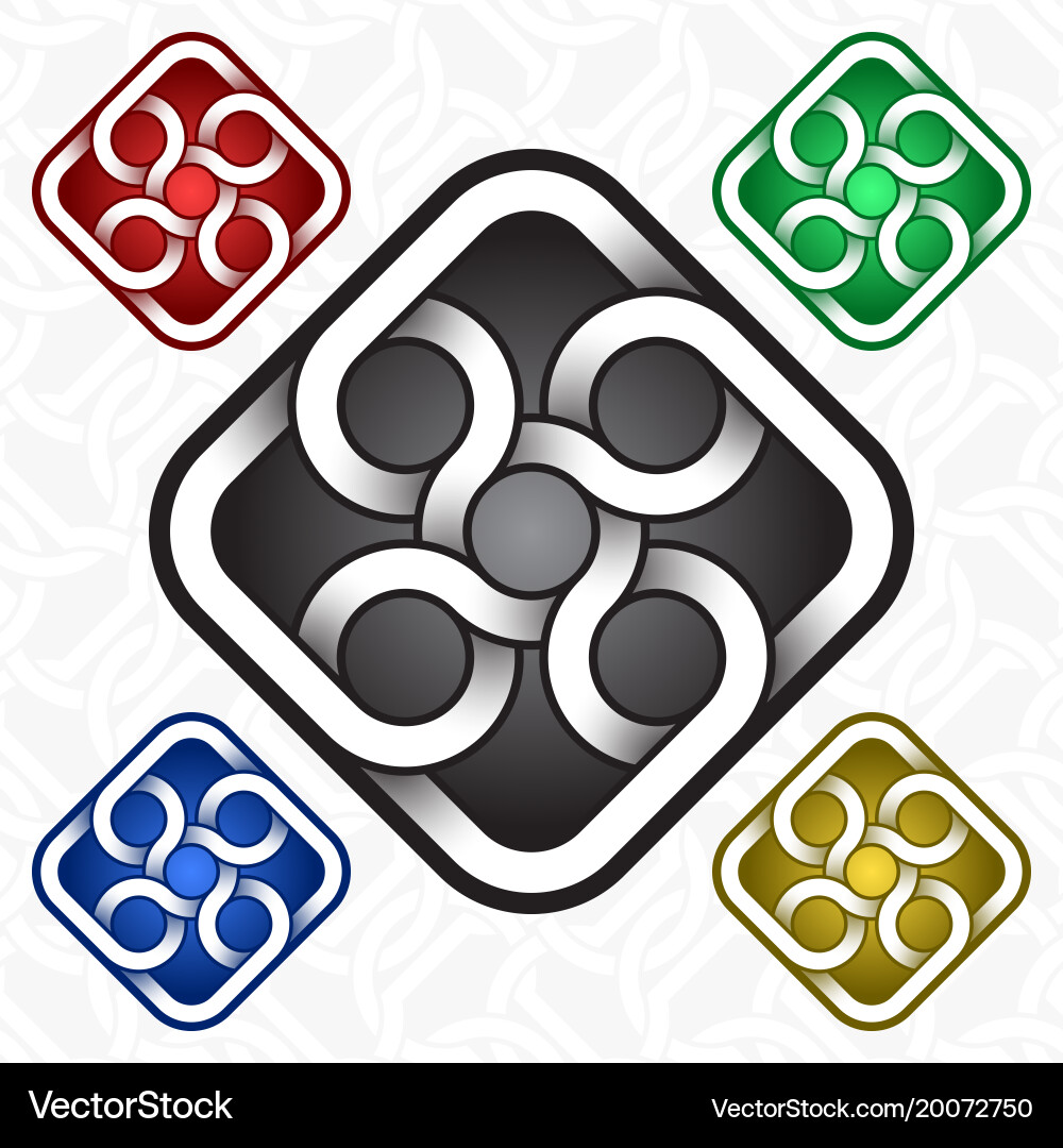 Rhombus logo template in celtic knots style Vector Image