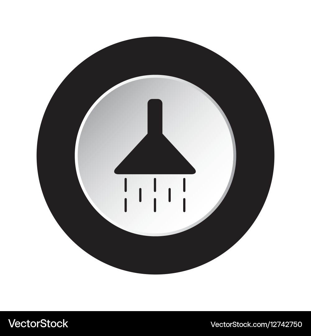 Round black and white button - shower icon Vector Image