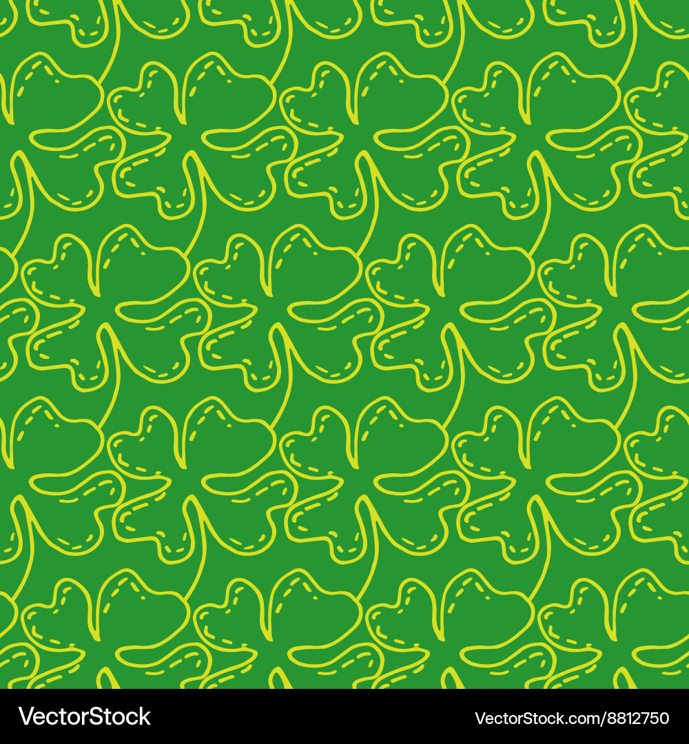 Seamless pattern of lucky four-leaf clover Vector Image