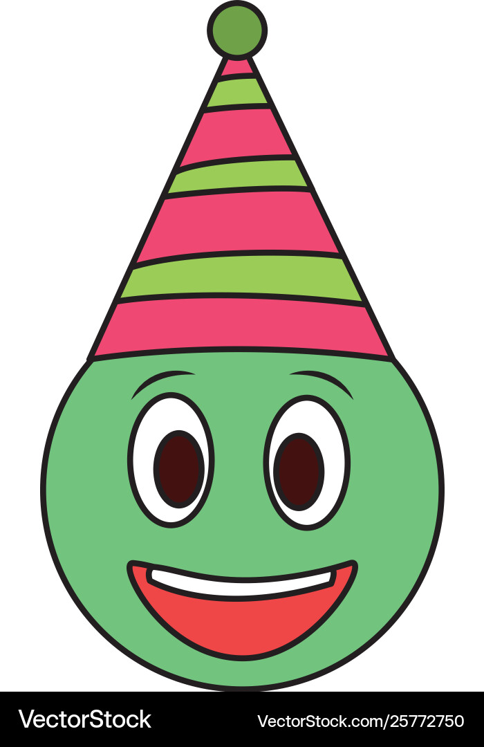Smiley emoji party hat Royalty Free Vector Image