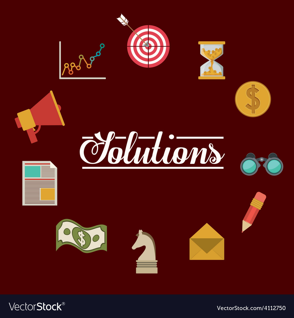 Solutions design Royalty Free Vector Image - VectorStock