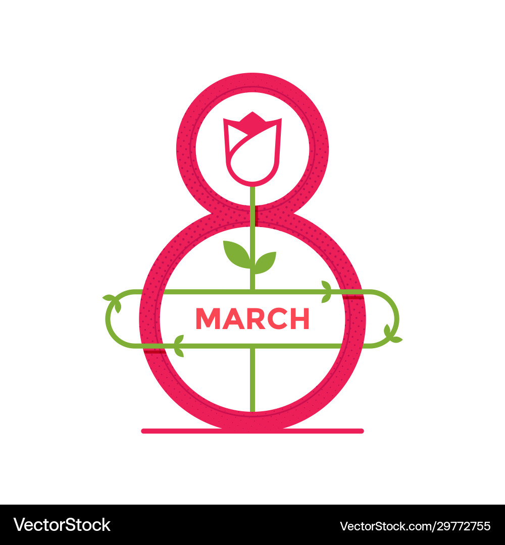 8 march greeting icon or logo design template Vector Image