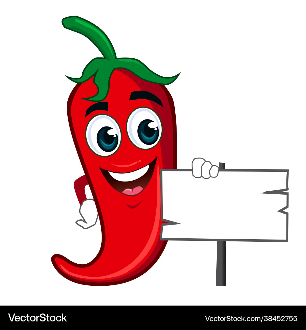 Chili mascot cartoon Royalty Free Vector Image