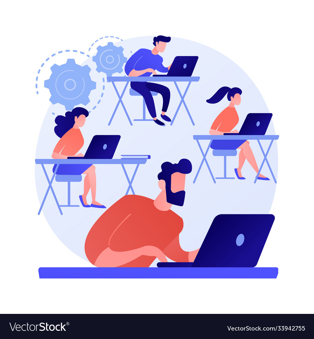 Computer lab abstract concept Royalty Free Vector Image