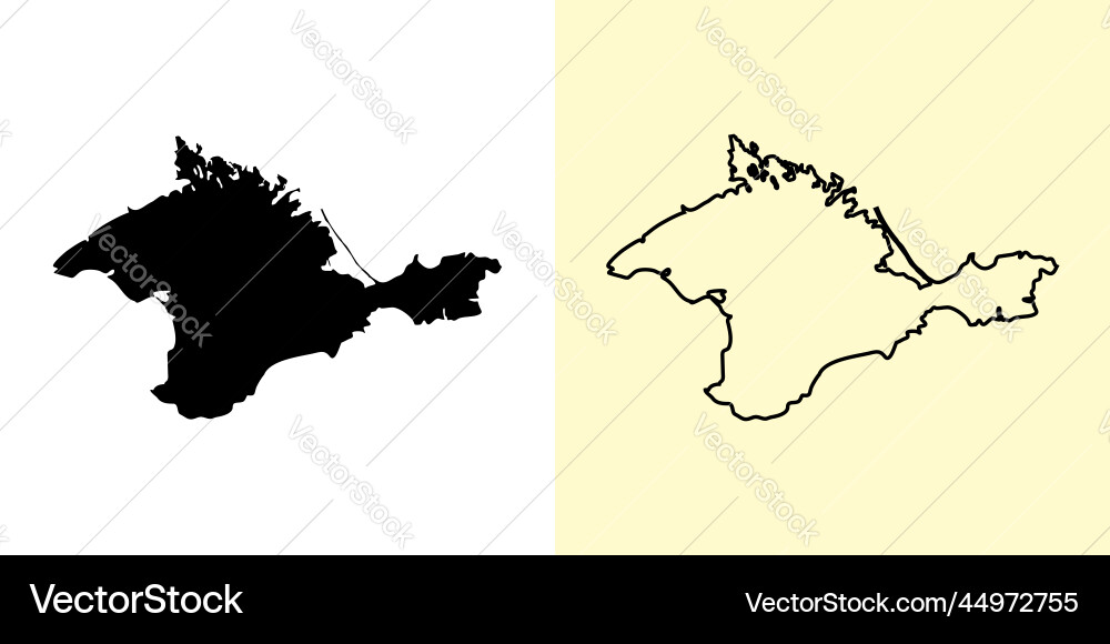 Crimea map ukraine europe filled and outline Vector Image