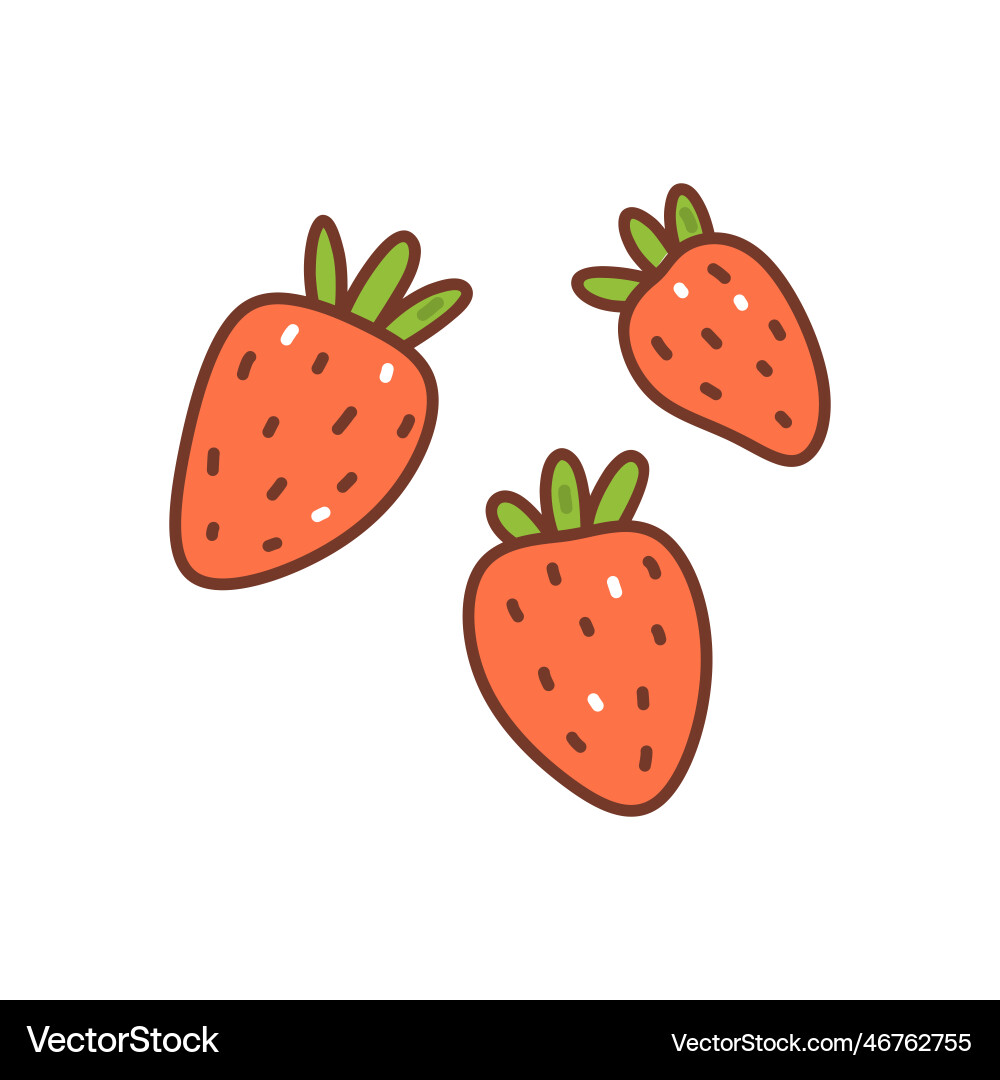 Cute strawberry isolated on white background Vector Image