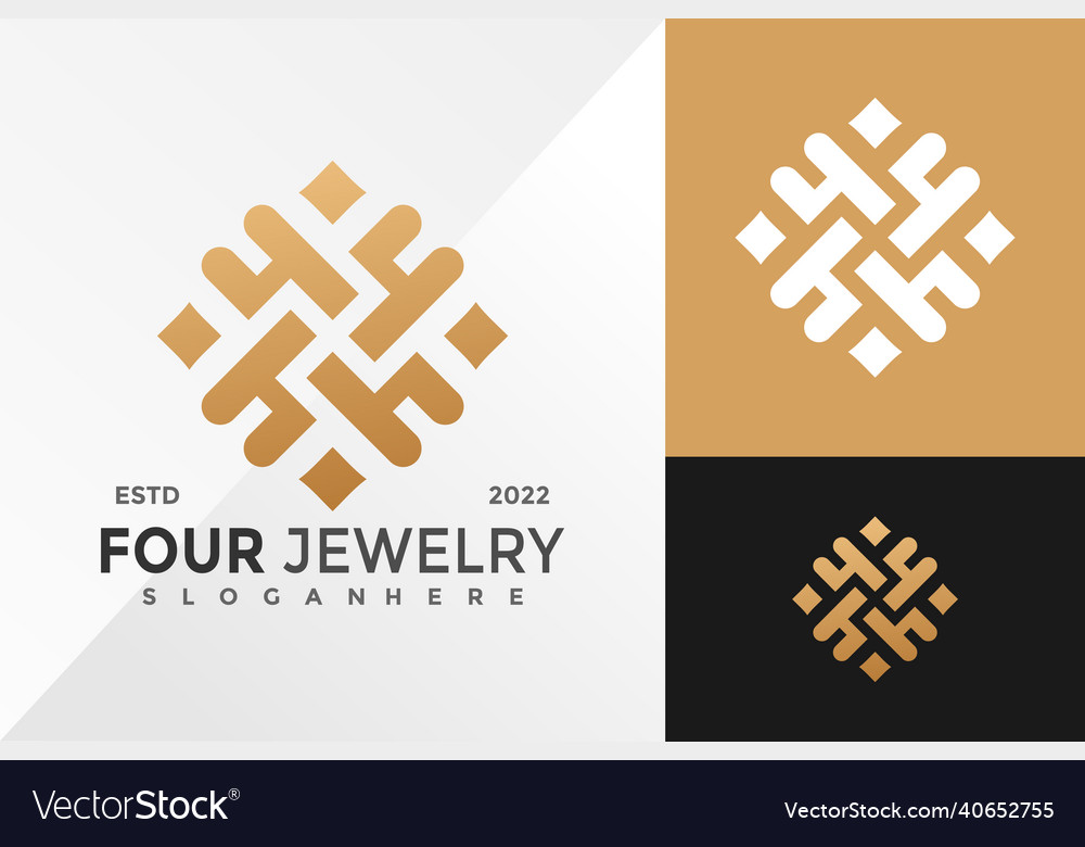 Four jewelry logo design template Royalty Free Vector Image