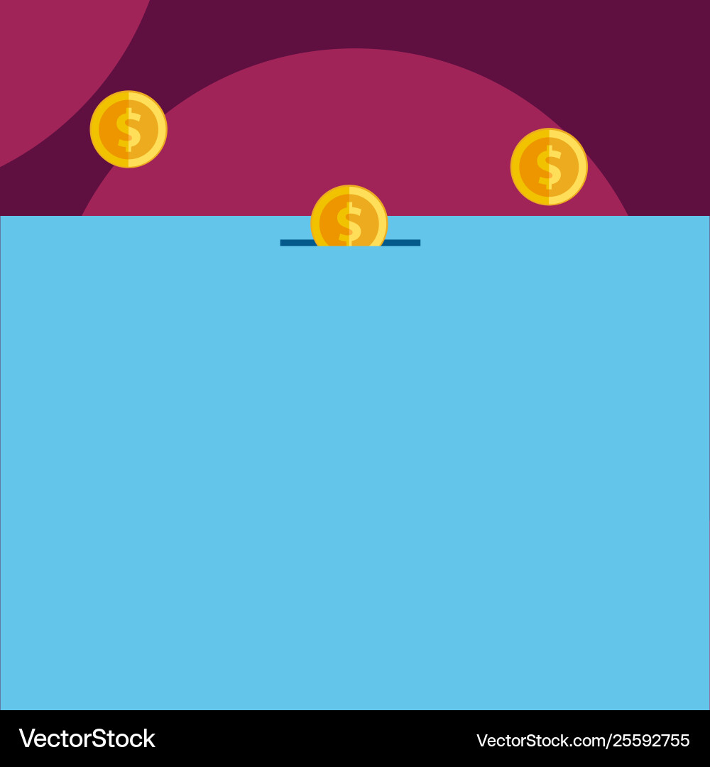 Front view close up three penny coins icon one Vector Image