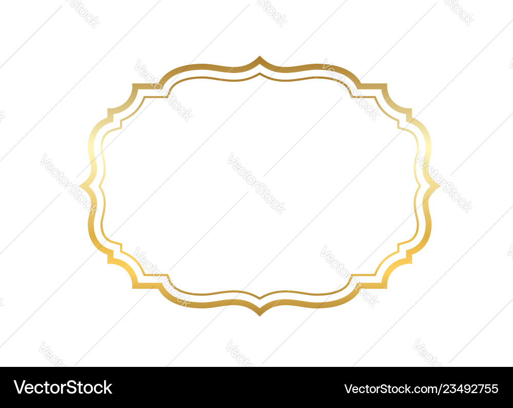 Gold frame beautiful simple golden design Vector Image