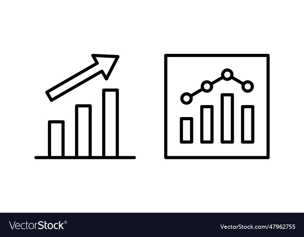 Growing graph icon chart Royalty Free Vector Image