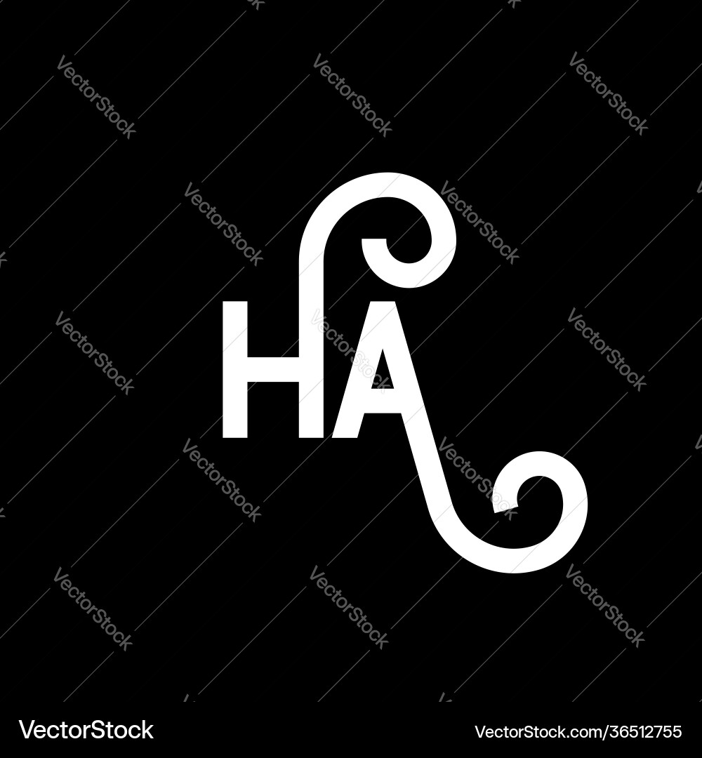 Ha letter logo design on black background Vector Image