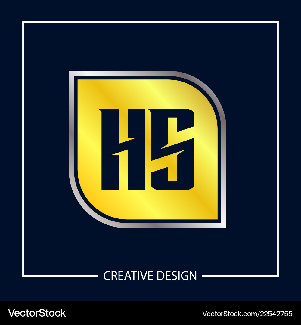Initial letter hs logo template design Royalty Free Vector