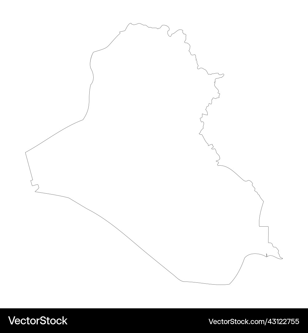 Iraq country map outline Royalty Free Vector Image