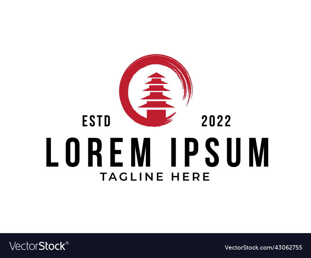 Japanese temple logo design template Royalty Free Vector Japanese temple logo design template Royalty Free Vector