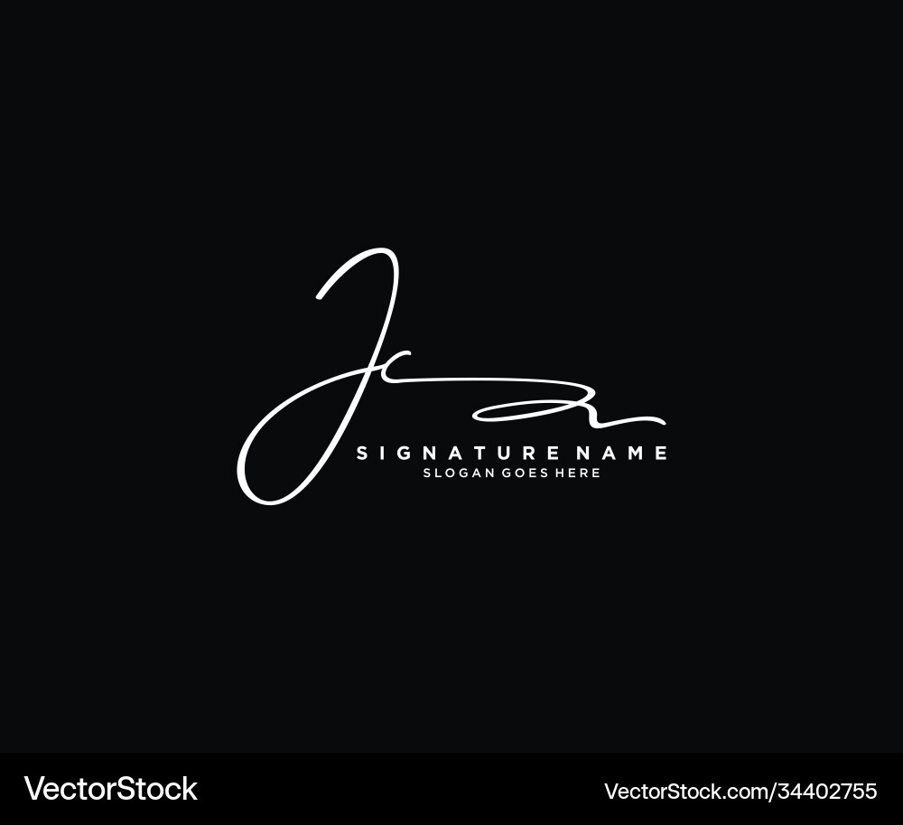 Letter jc signature logo template Royalty Free Vector Image