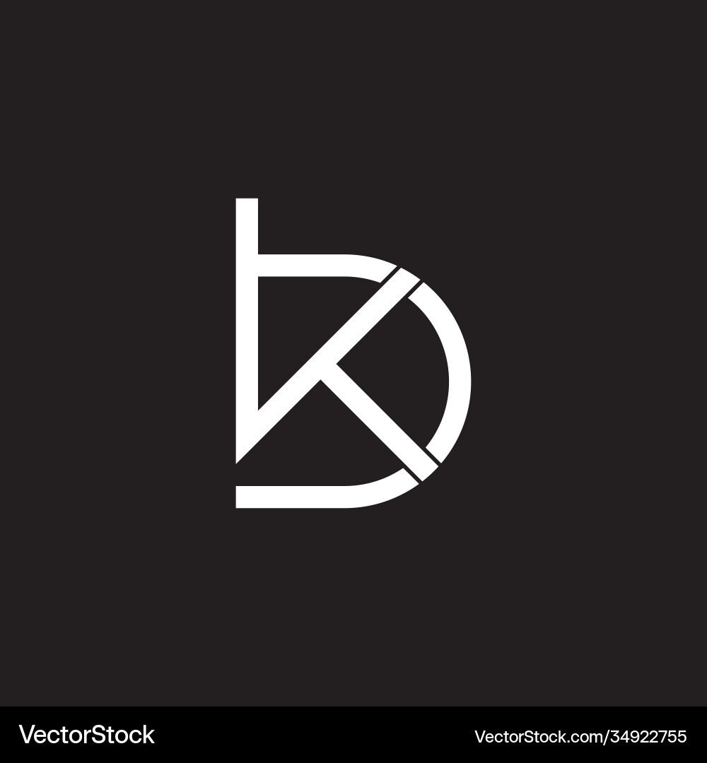 Letter kb simple geometric line overlapping logo Vector Image