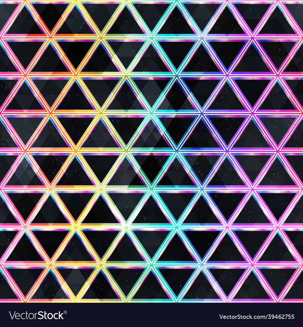 Neon triangle seamless pattern Royalty Free Vector Image