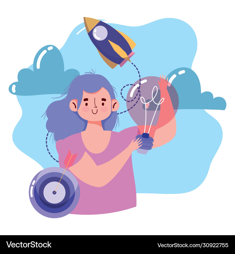 People communication and technology girl Vector Image