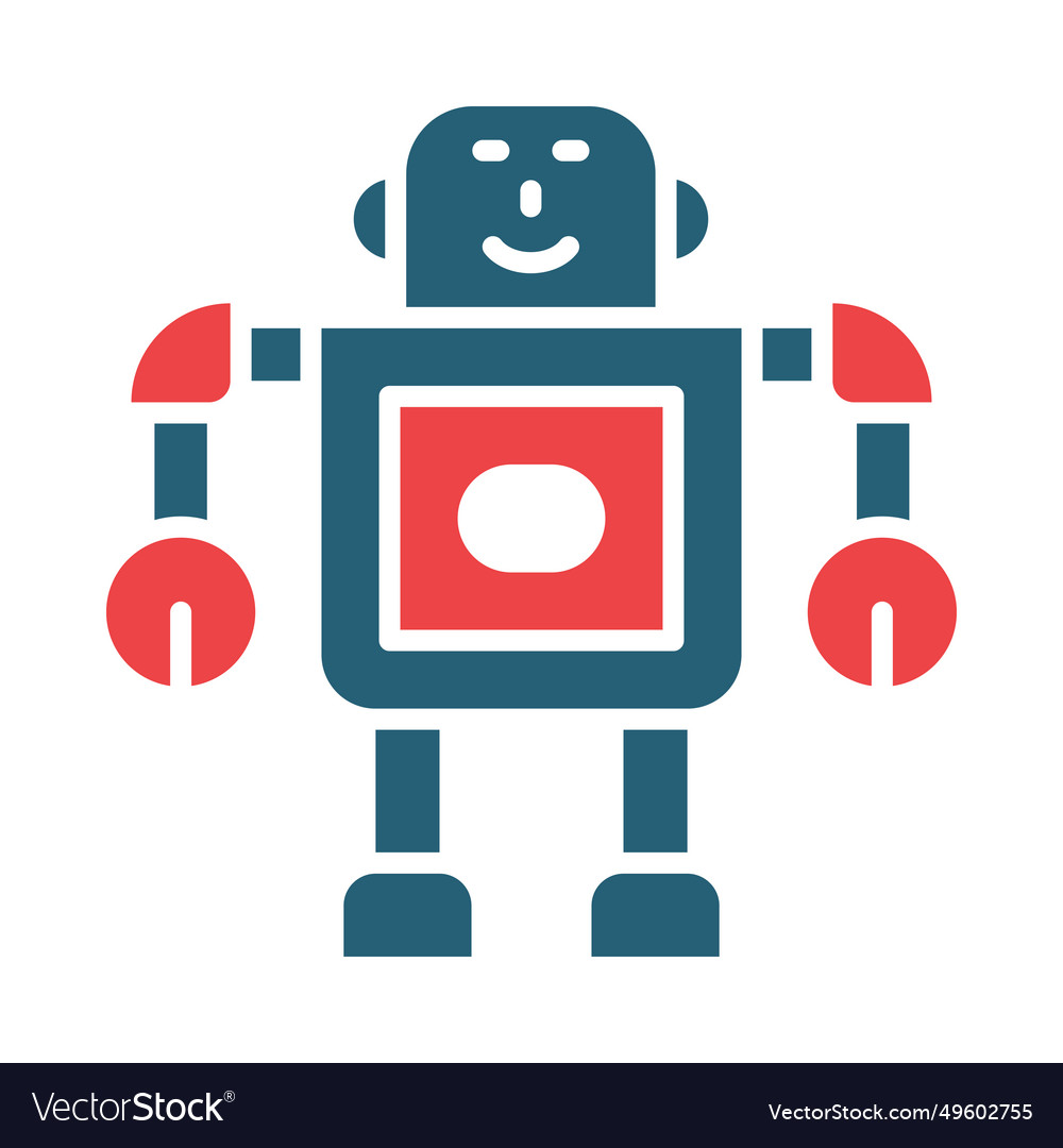 Robot glyph two color icons for personal Vector Image