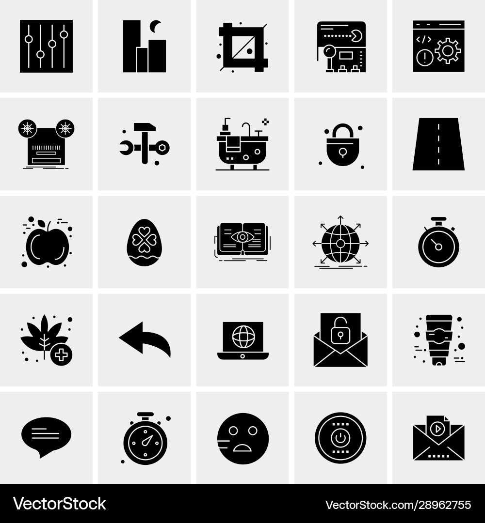 Set 25 universal business icons Royalty Free Vector Image