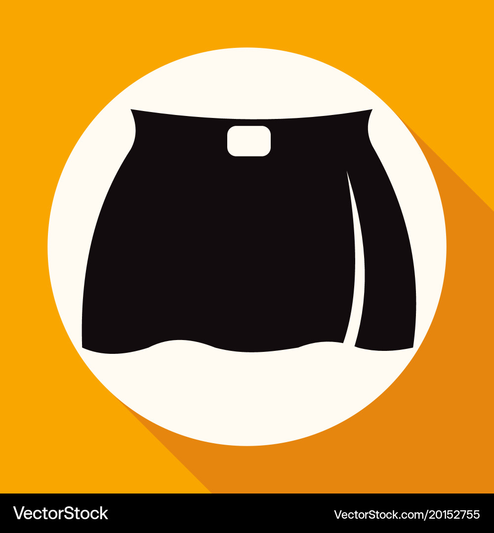 Skirt icon on white circle with a long shadow Vector Image
