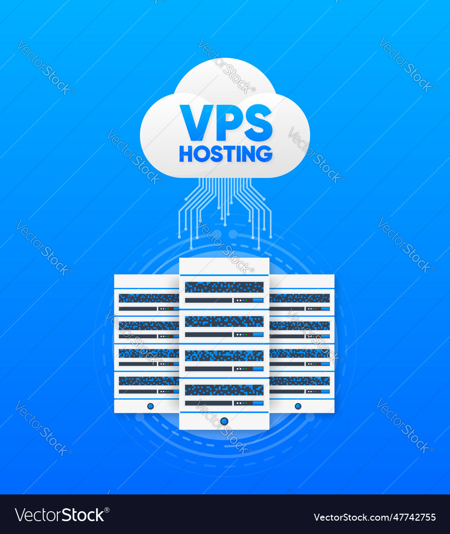 Vps hosting virtual private server web hosting Vector Image