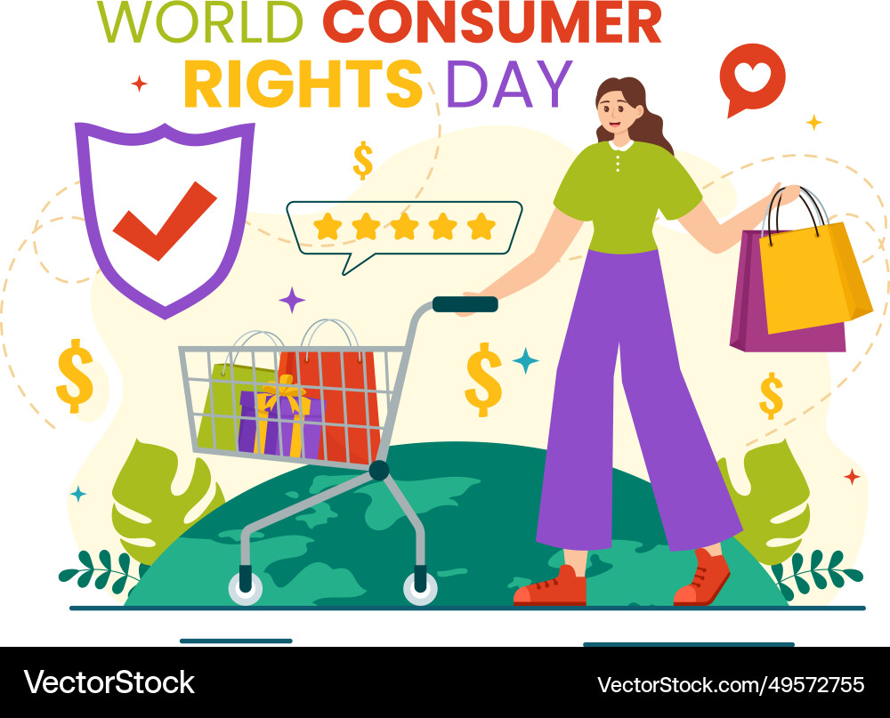 World consumer rights day on 15 march Royalty Free Vector