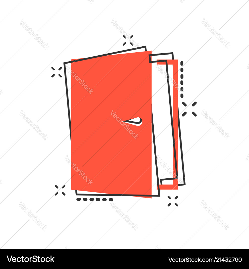 Cartoon door icon in comic style exit sign Vector Image