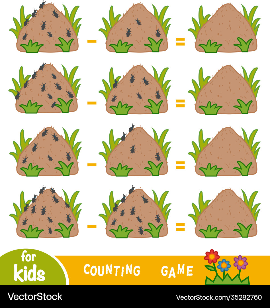 Counting game for children count number Royalty Free Vector