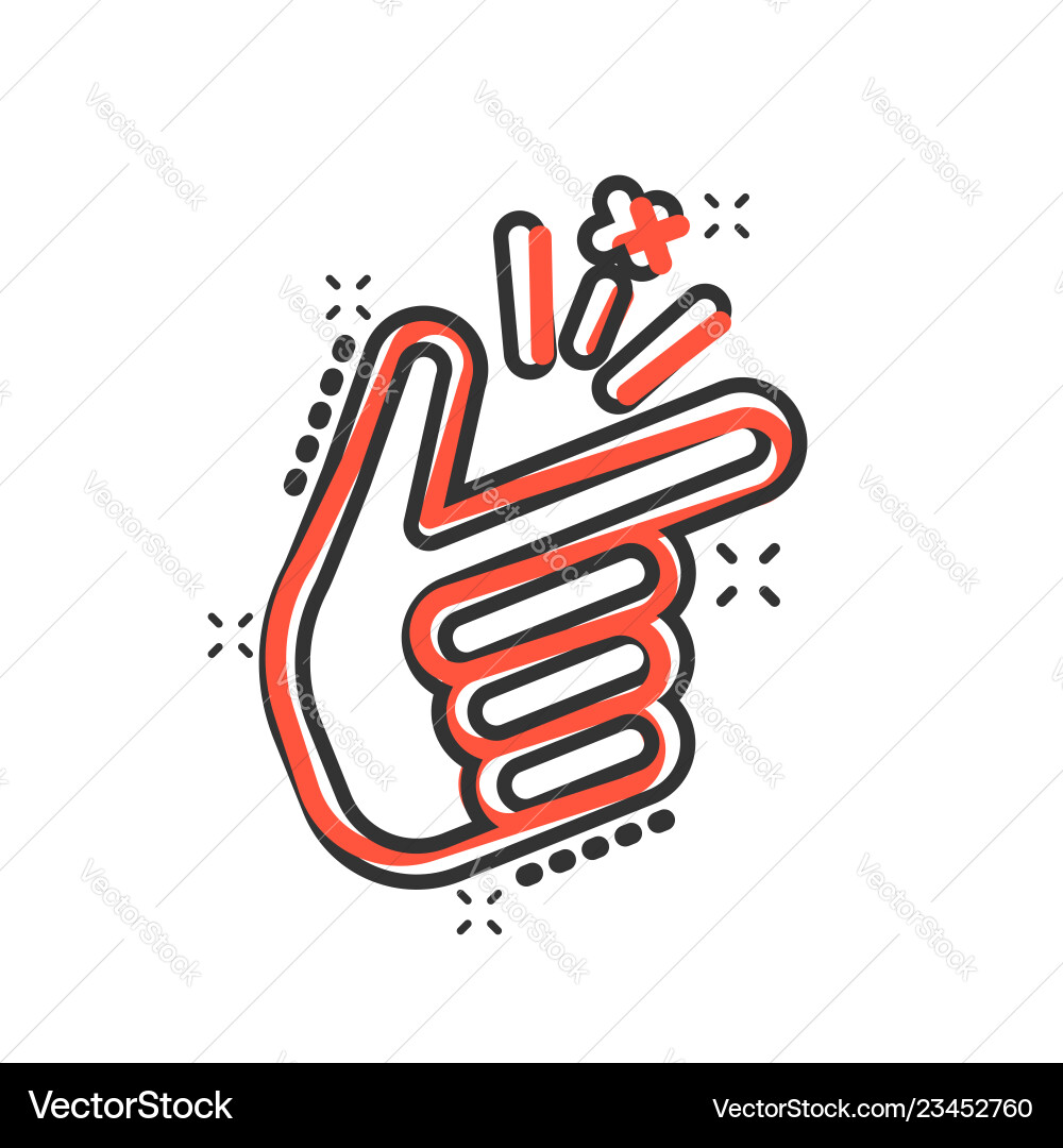 Finger snap icon in comic style fingers Royalty Free Vector