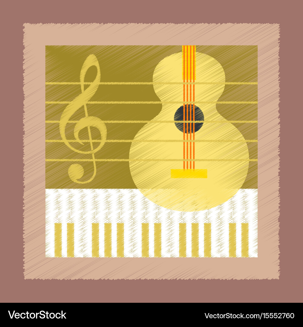 Flat shading style icon music lesson Royalty Free Vector