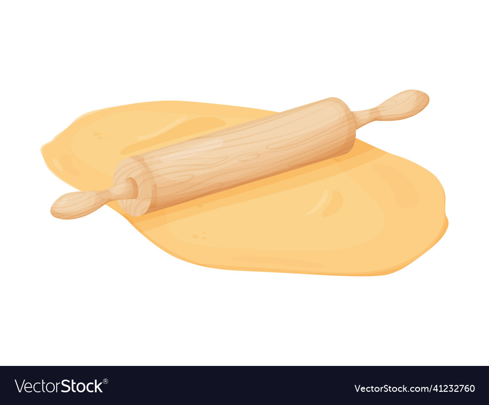 Fresh dough and rolling pin rolled out dough Vector Image