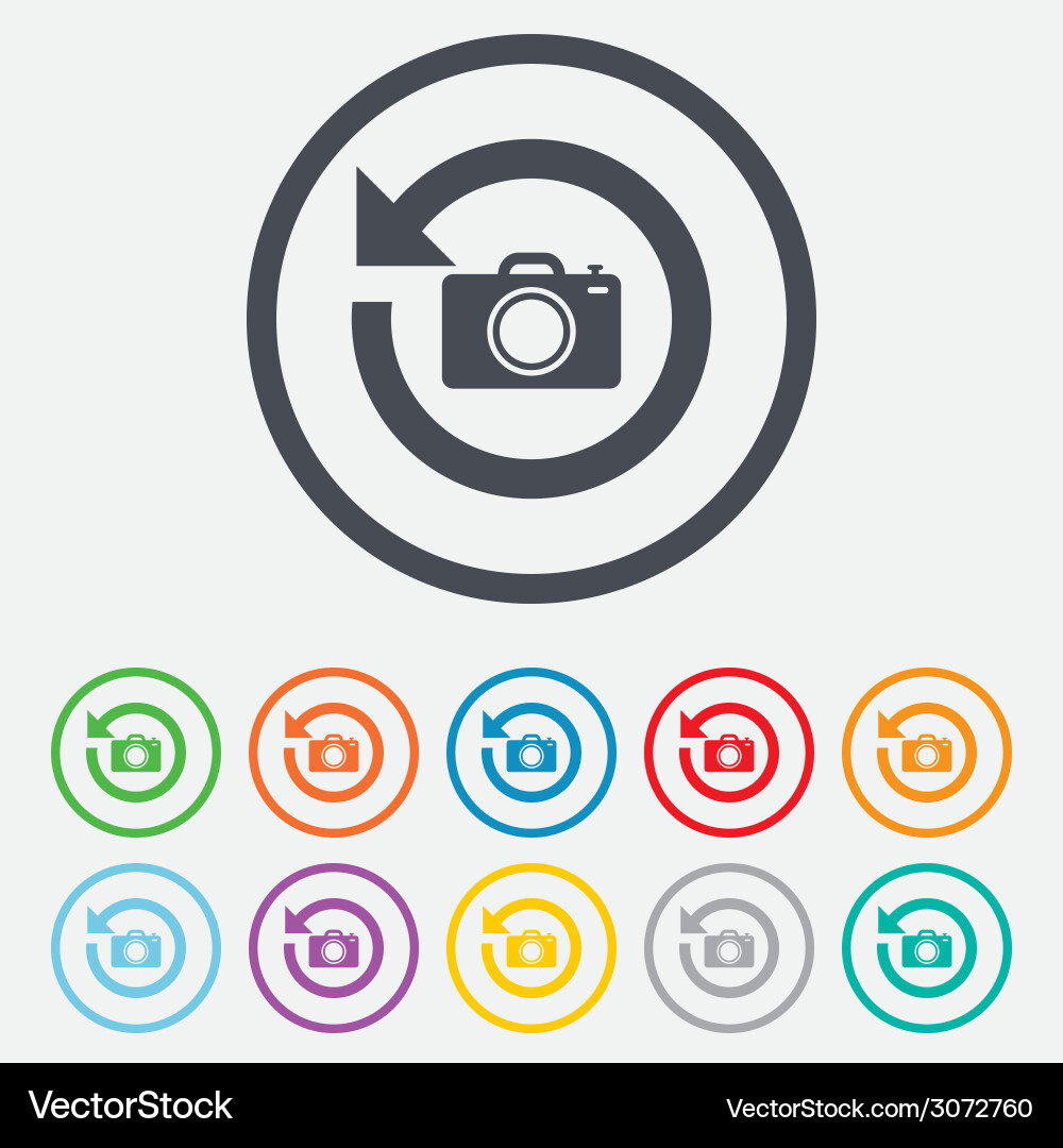 Front photo camera sign icon change symbol Vector Image