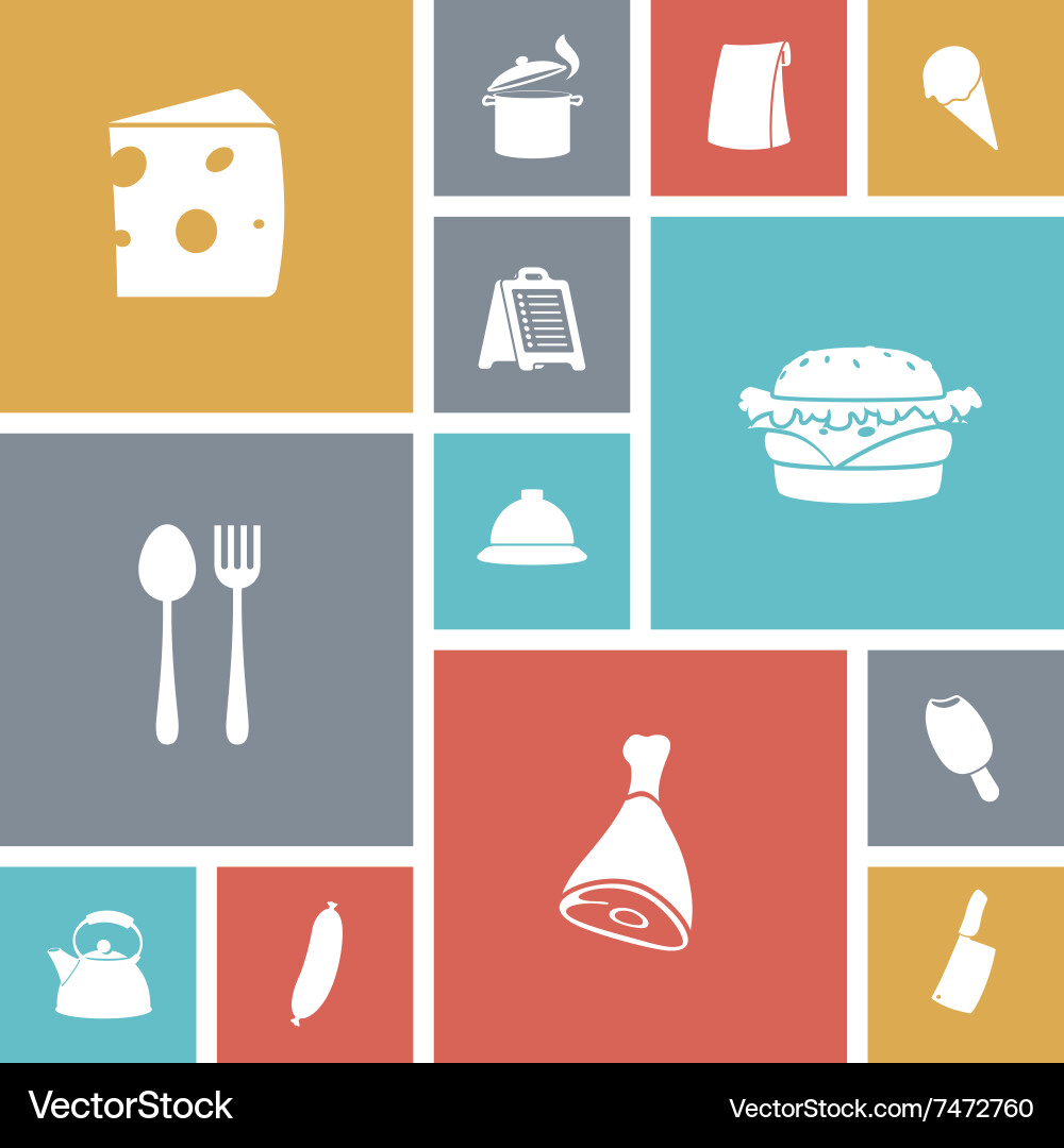 Icons tile food Royalty Free Vector Image - VectorStock