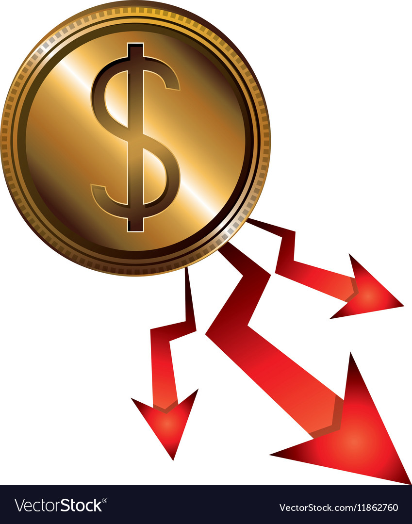 Isolated decrease and money design Royalty Free Vector Image