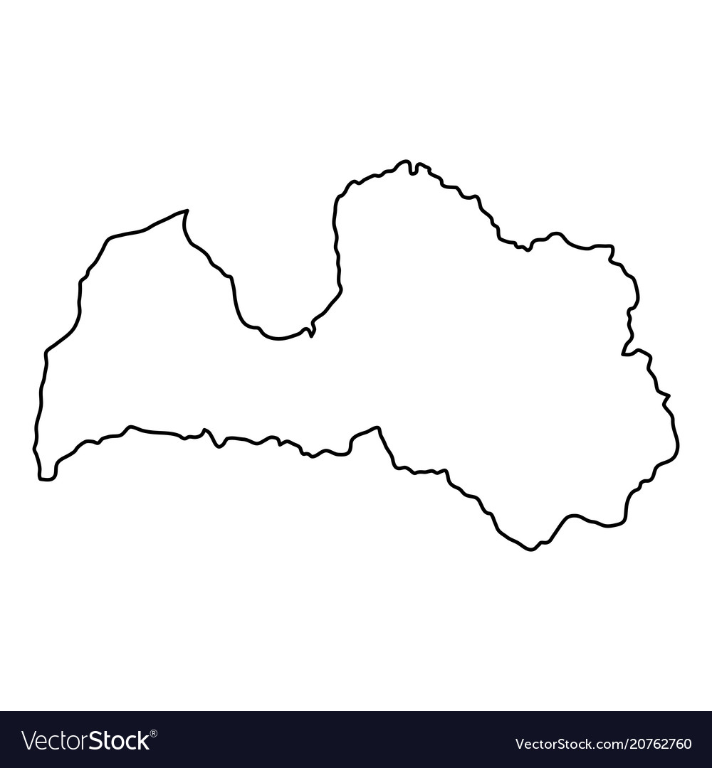 Latvia map of black contour curves of Royalty Free Vector