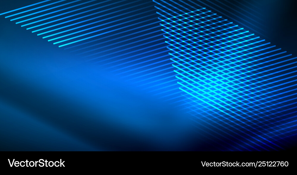 Neon glowing techno lines blue hi-tech futuristic Vector Image