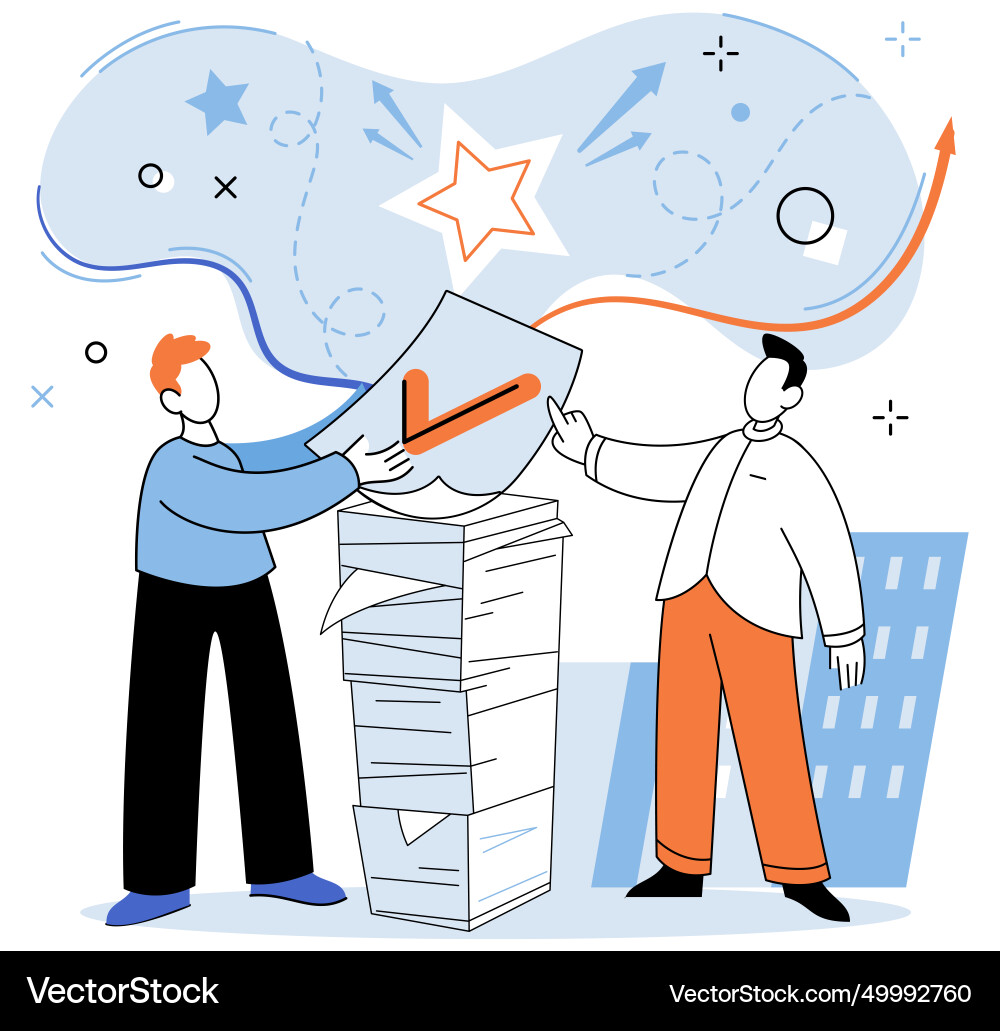 Partnership partners work together towards common Vector Image