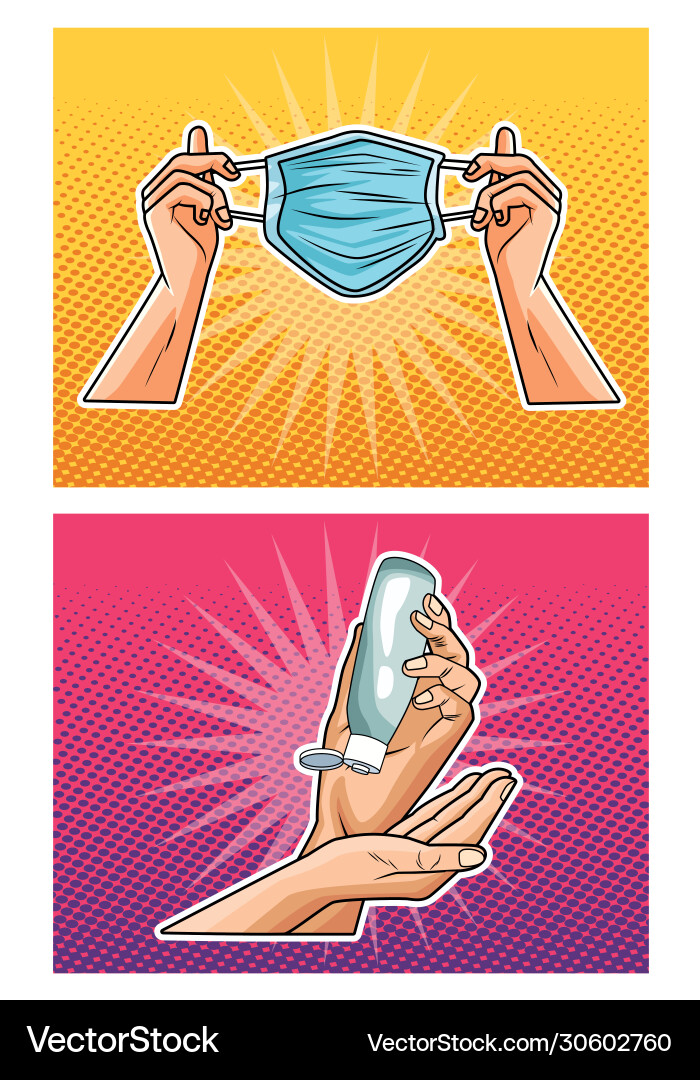 Prevention methods covid19 pandemics icons Vector Image